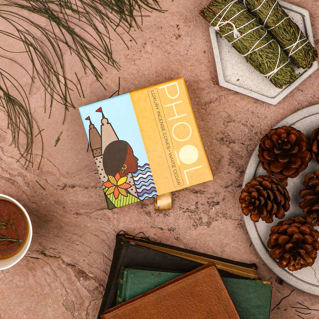 Phool Natural Incense Cones - White cedar Bundle Packs